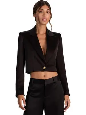 Alice + Olivia Ines Cropped Boxy Blazer - Black