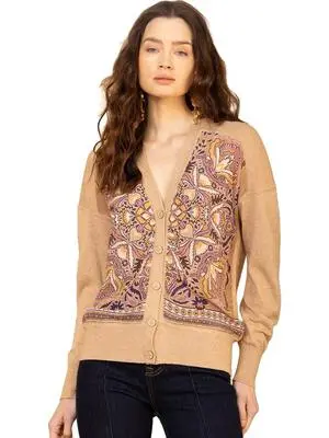 Hale Bob Scarlette Silk Cardigan - Pink