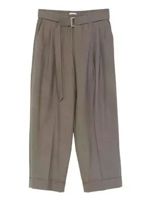 Brunello Cucinelli Belted Pleated Trousers - Grey