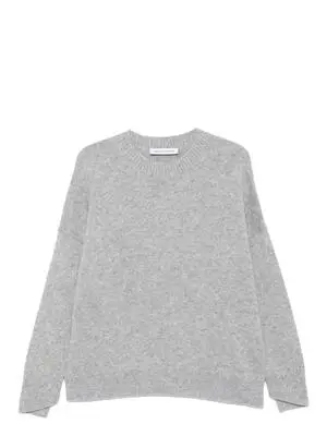 Iris Von Arnim Crew-neck Fine Knit Sweater - Grey