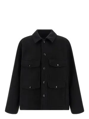LEMAIRE Melton Wool Utility Jacket - Black