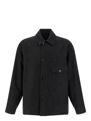 LEMAIRE Wool Overshirt - Black