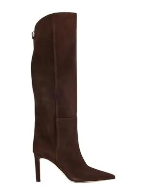 JIMMY CHOO Alizze 85 Suede Knee-high Boots - Choc
