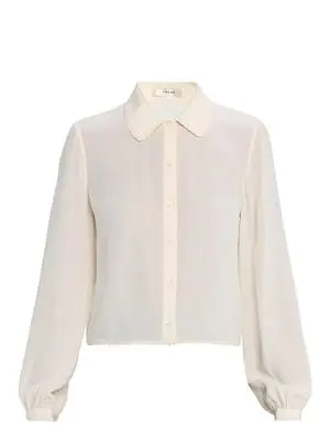 FRAME The Silk Prim Blouse - Cream