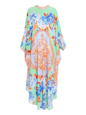 Camilla Printed High-collar Kaftan - Topkapi Po