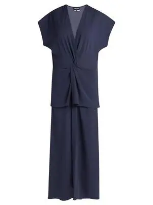 Giorgio Armani Tiered Soft Silk Gown - Gray
