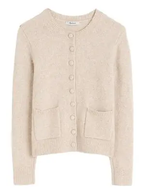 Madewell Patch-pocket Cotton-blend Cardigan - Hthr Birch