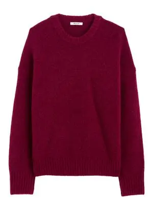 Madewell Cloudsoft Drop-shoulder Crewneck Sweater - Autumn Fuchsia