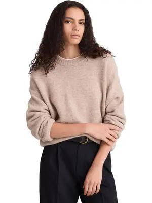 Madewell Cloudsoft Drop-shoulder Crewneck Sweater - Hthr Oatmeal