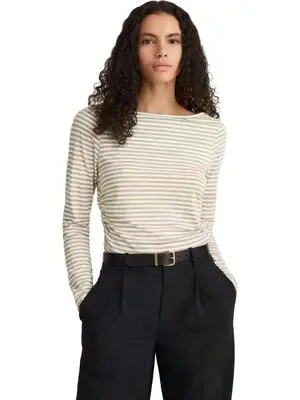 Madewell Striped Ruched Long-sleeve Tee - Coastal Dune