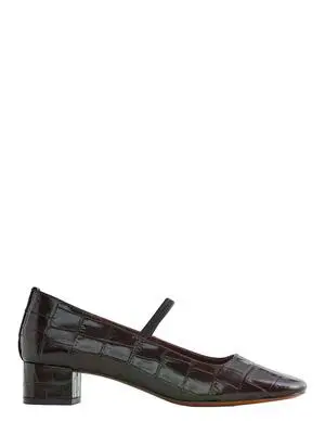 Madewell The Greta Leather Mary Jane Pumps - Coffee Bean