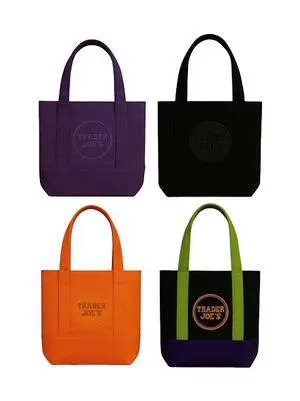 TRADER JOE'S Mini Canvas Tote Bags Set Of 4 - Halloween