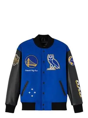 OVO Nba Golden State Warriors Varsity Jacket - Blue