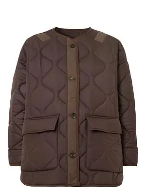 THE FRANKIE SHOP Teddy Quilted Shell Jacket - Brown