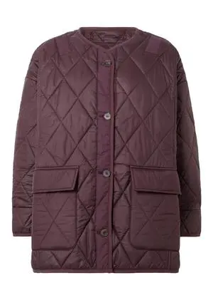 THE FRANKIE SHOP Teddy Quilted Shell Jacket - Burgundy