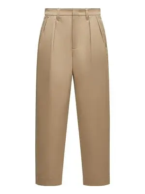 Moncler Cotton Gabardine Straight Leg Pants - Beige