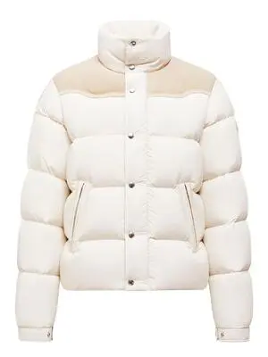 MONCLER Verine Suede-Trimmed Short Down Jacket