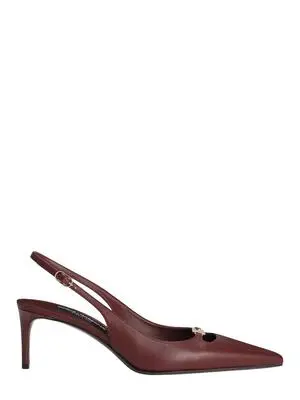 Dolce & Gabbana Silk-effect Nappa Leather Slingback - Bordeaux