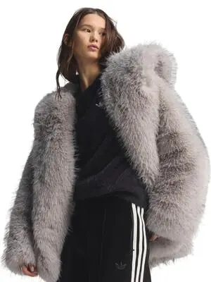 Adidas Faux Fur Jacket - Grey Two