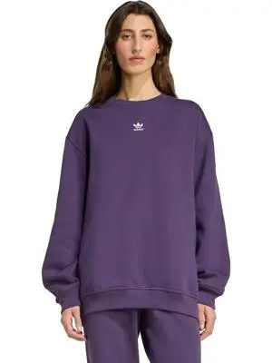 Adidas Essentials Fleece Long Oversized Crew Sweatshirt - Aurora Plum