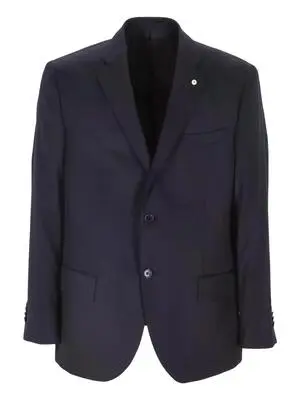 L.B.M. 1911 Single-breasted Wool Blazer - Blue