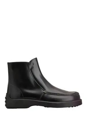 TOD'S Stitch-detail Leather Boots - Black