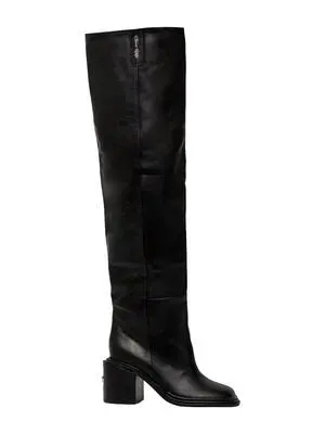 NAKED WOLFE 75mm Prince Leather Boots - Black