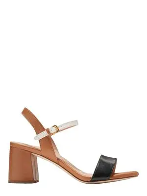 Cole Haan Josie Block Heel Sandals - Pecan-ivory-black
