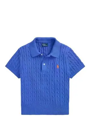Polo Ralph Lauren Cable-knit Polo Top - Blue