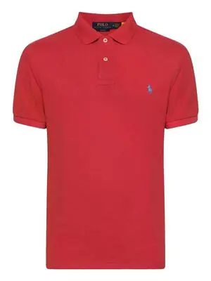 Polo Ralph Lauren Ribbed Collar Short-sleeve Polo Shirt - Red