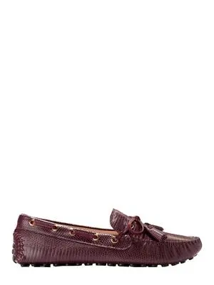 Cole Haan Gissella Drivers Black Garnet Lizard Print