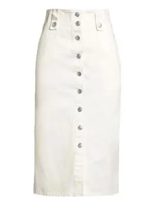 Isabel Marant Cotton Gabardine Midi Skirt - Off White