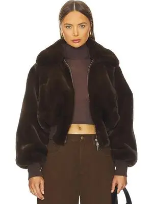 Ronny Kobo Clemence Faux Fur Jacket - Brown