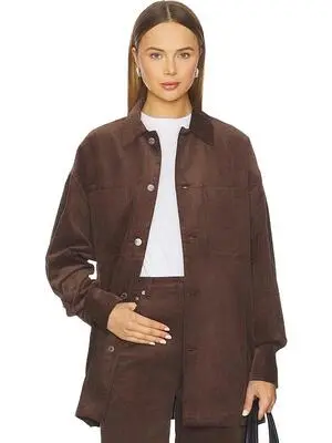 SEROYA April Corduroy Shacket - Slate Brown