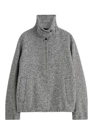 Cos Wool-tweed Funnel-neck Jacket - Gray