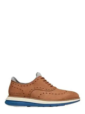 Cole Haan ØriginalGrand Ultra Wingtip Oxfords British Tan-ivory-true Blue