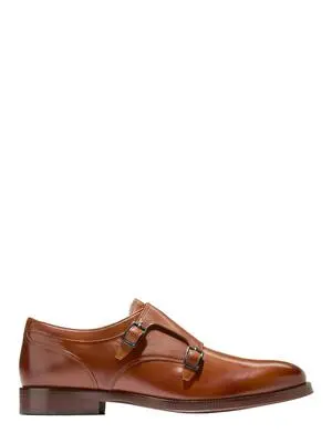 Cole Haan Carnegie Monk Strap Shoes British Tan-java