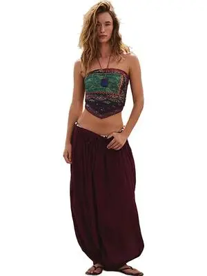 Free People Free-est Playa Party Balloon Pants Maroon