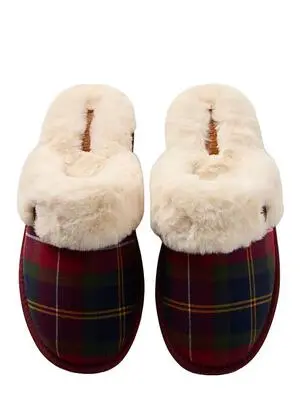Barbour Claudia Tartan Mule Slippers - Winterberry Tartan