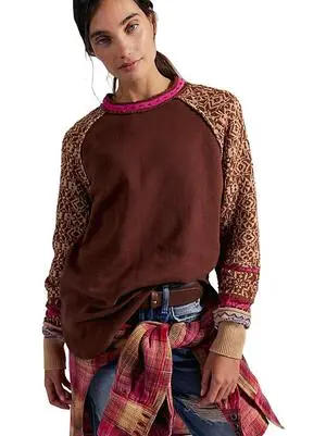 Free People We The Free Amsterdam Pullover - Brown Combo