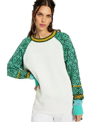Free People We The Free Amsterdam Pullover - Turquoise Combo