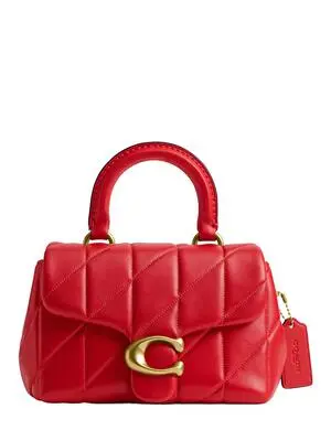 COACH Tabby Top Handle Bag With Quilting Brass/candy Apple