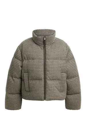 COACH Wool-Blend Houndstooth Puffer