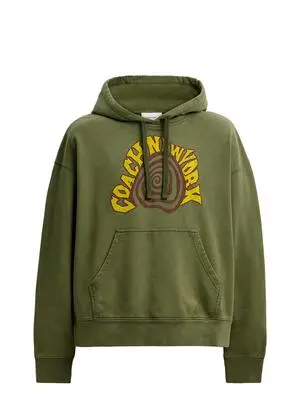 COACH Garment Dyed Spiral Hoodie - Green