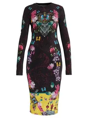 VERSACE Versace Jeans Couture Printed Bodycon Dress