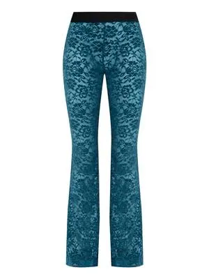 Versace Lace Flared Trousers - Blue