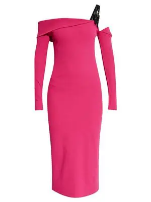 Versace Off-the-shoulder Midi Dress - Pink