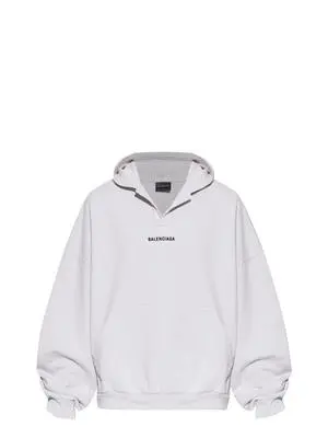 Balenciaga Embroidered Logo Hoodie - Grey