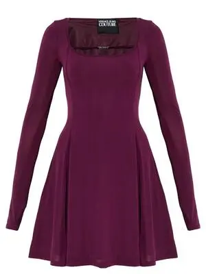 Versace Long-sleeved Dress With Metal Appliqu - Burgundy