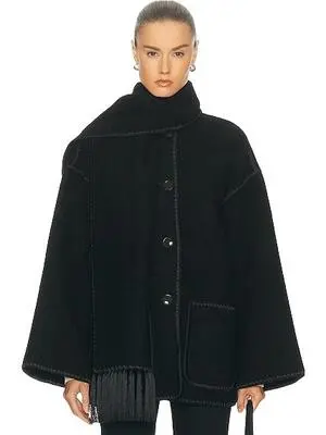 TOTEME Embroidered Scarf Jacket Black